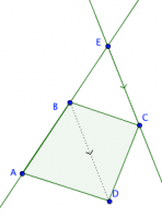 How to transform quadrilaterals into triangles with the same area
